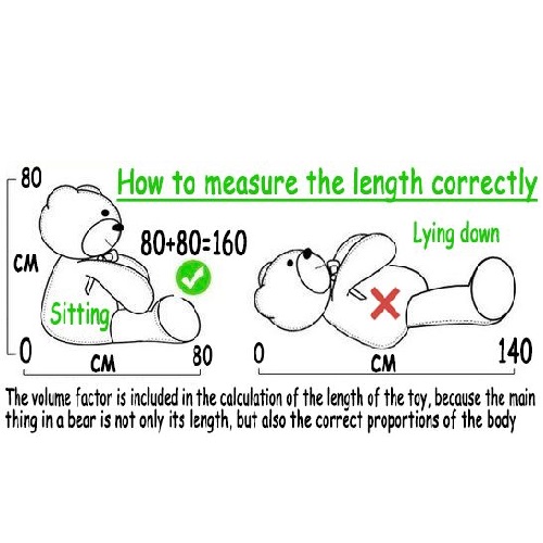 TANOTIB Cuddly Plush Teddy Bear w Bowtie – Giant – 180cm – Totland